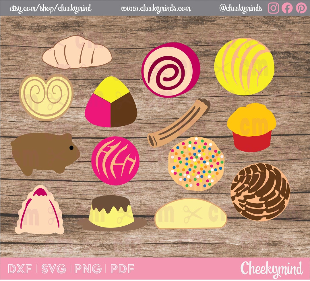 Pan Dulce SVG, Mega Bundle Pan Dulce Clipart, Concha SVG, Concha ...