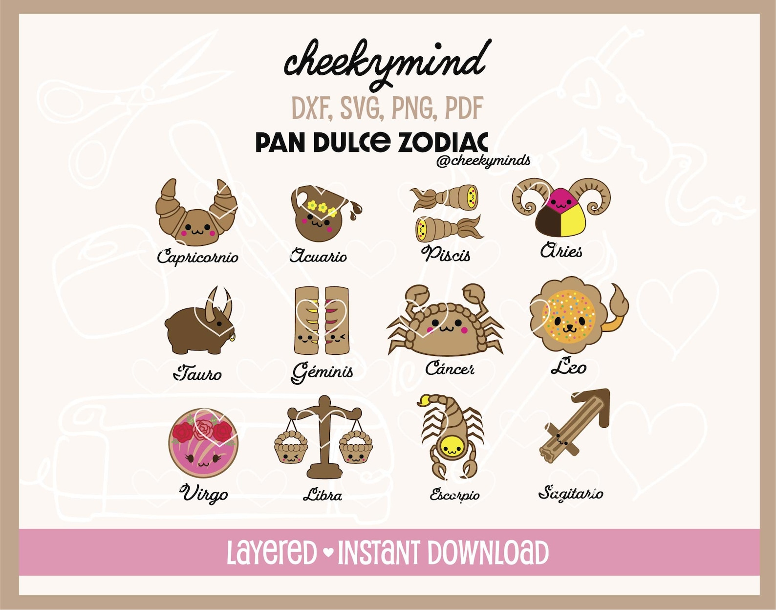 Pan Dulce Zodiac SVG Pan Dulce SVG Zodiac SVG Mexican | Etsy