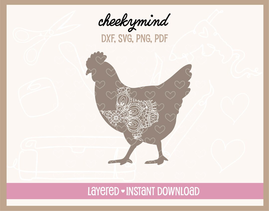 Texas Hen Mandala, Texas Hen Zentagle, Farmhouse Hen, Farmhouse Gift ...