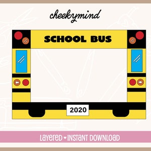School Bus Photo Frame, Back to School Frame, Bus Driver, Download and ...