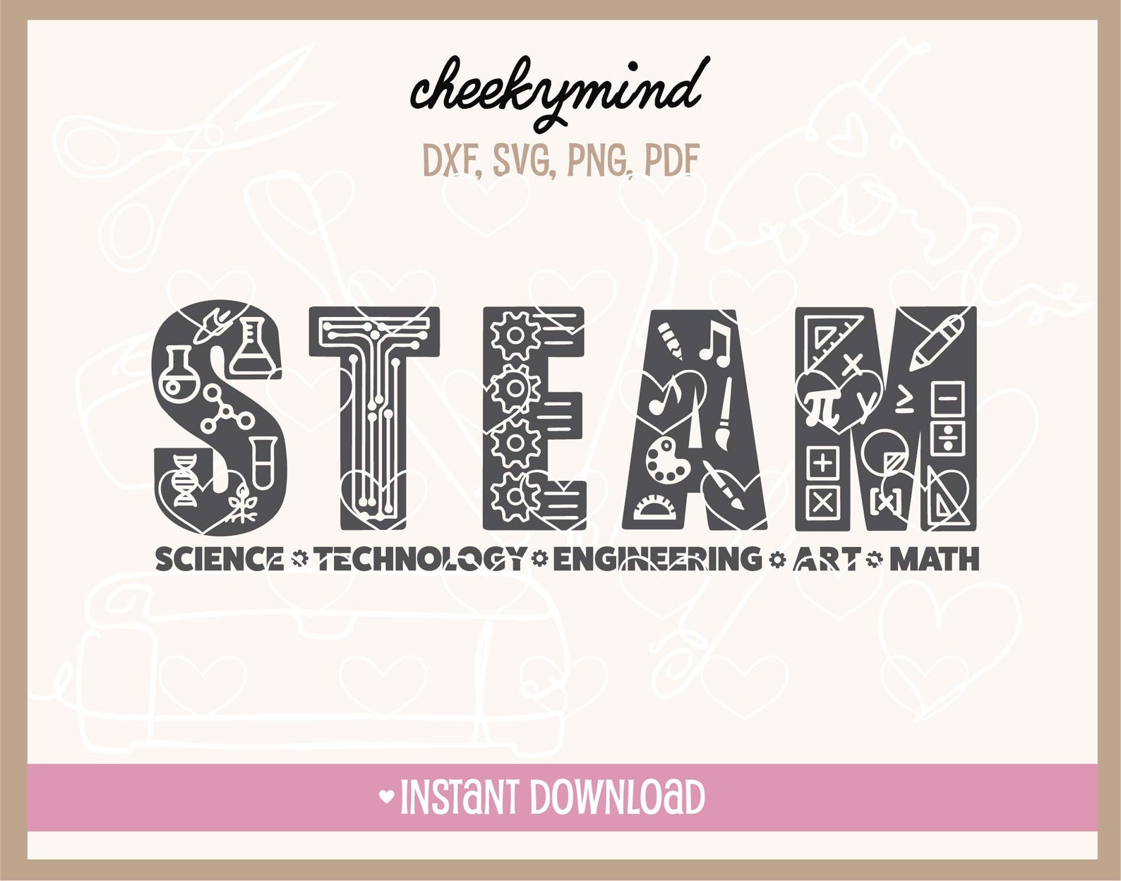 STEAM Science Technology Engineering Art Math SVG PNG - Etsy