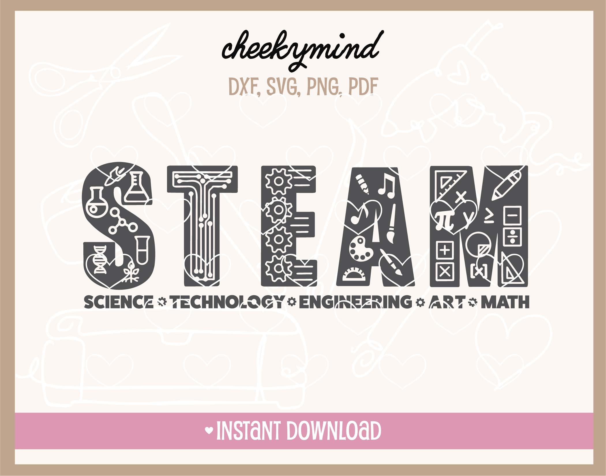 STEAM Science Technology Engineering Art Math SVG PNG | Etsy