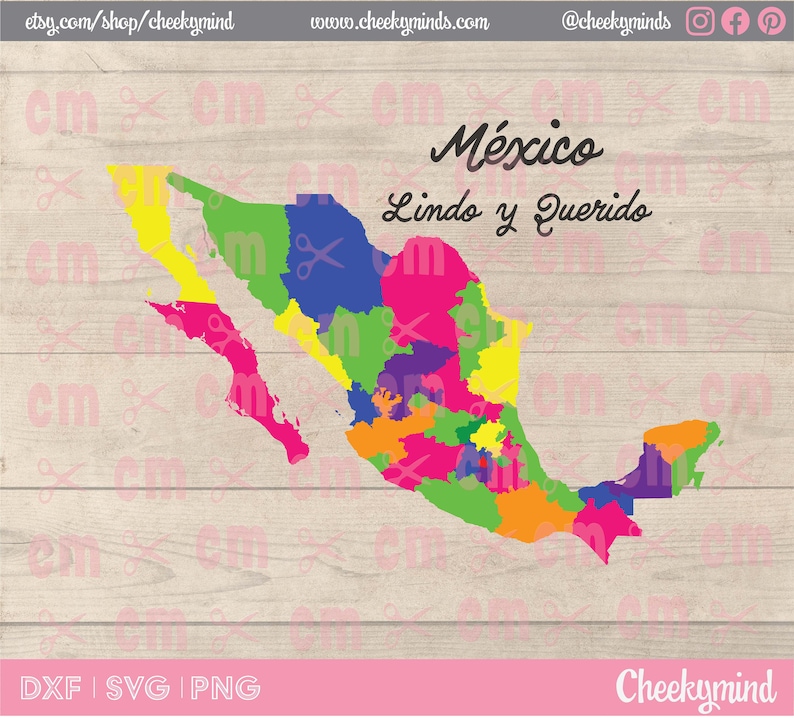 Mapa de México SVG / Estados Mexicanos / México Cut Files / | Etsy