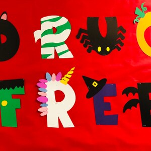 Red Ribbon Week Drug Free Bulletin Board SVG DXF PNG - Etsy