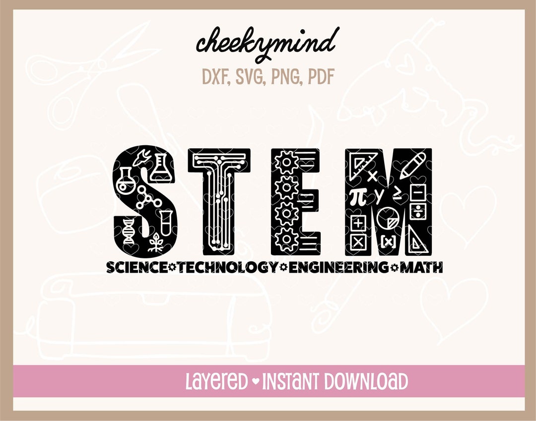 STEM Science Technology Engineering Math SVG PNG - Etsy