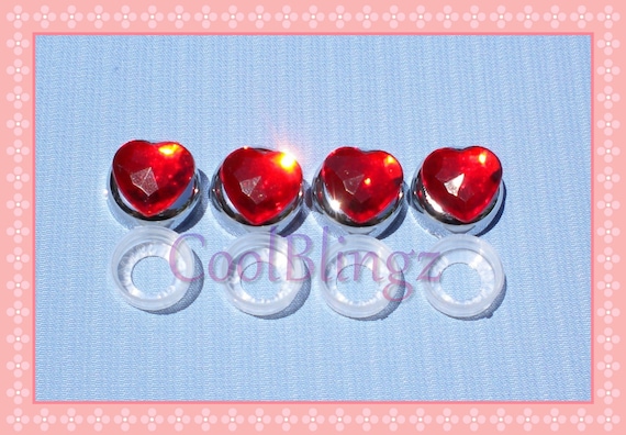 RED HEART Rhinestone Screw Caps Covers for Crystal Bling - Etsy