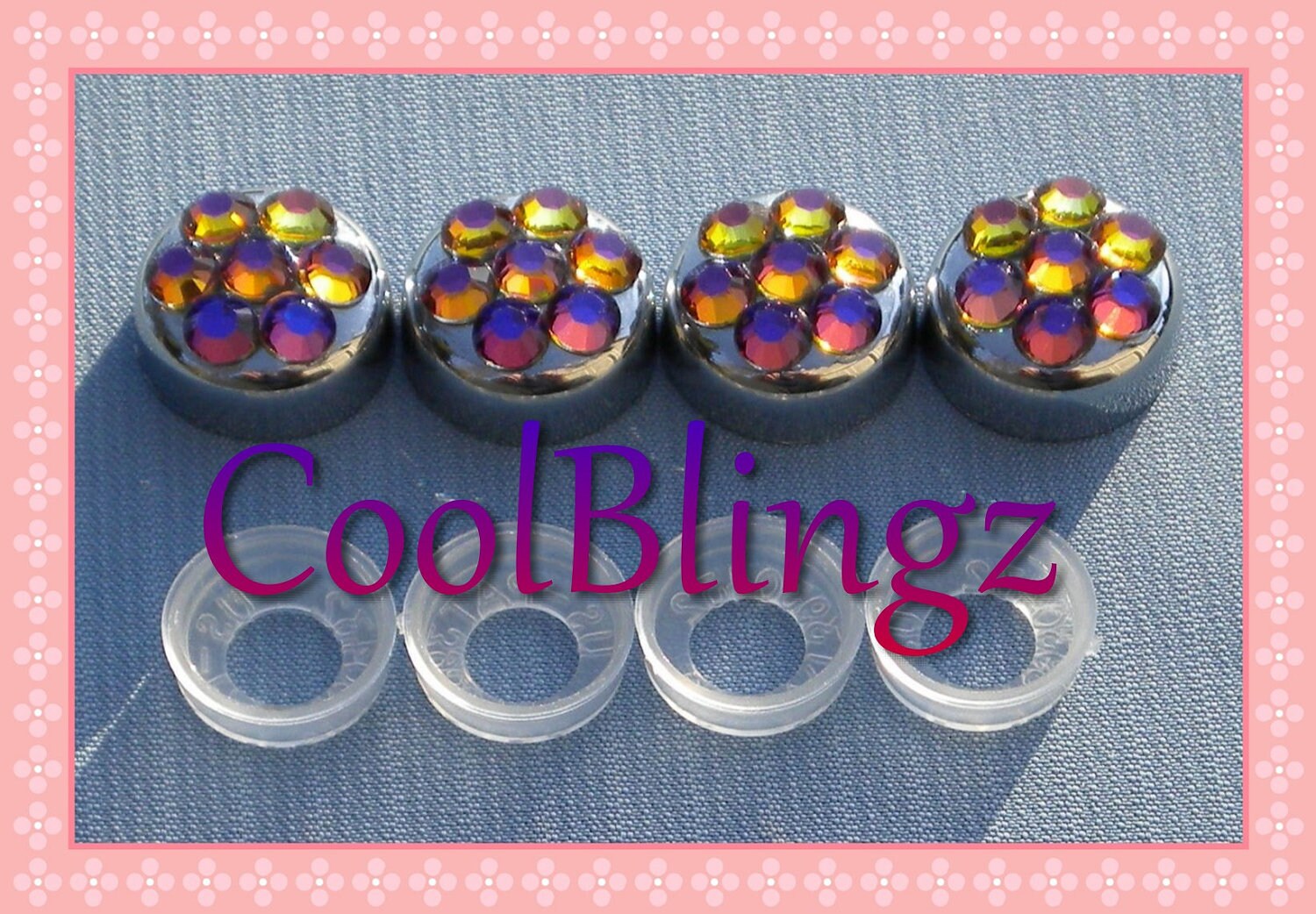 VOLCANO Crystal Screw Caps Covers for Rhinestone Bling License Plate ...