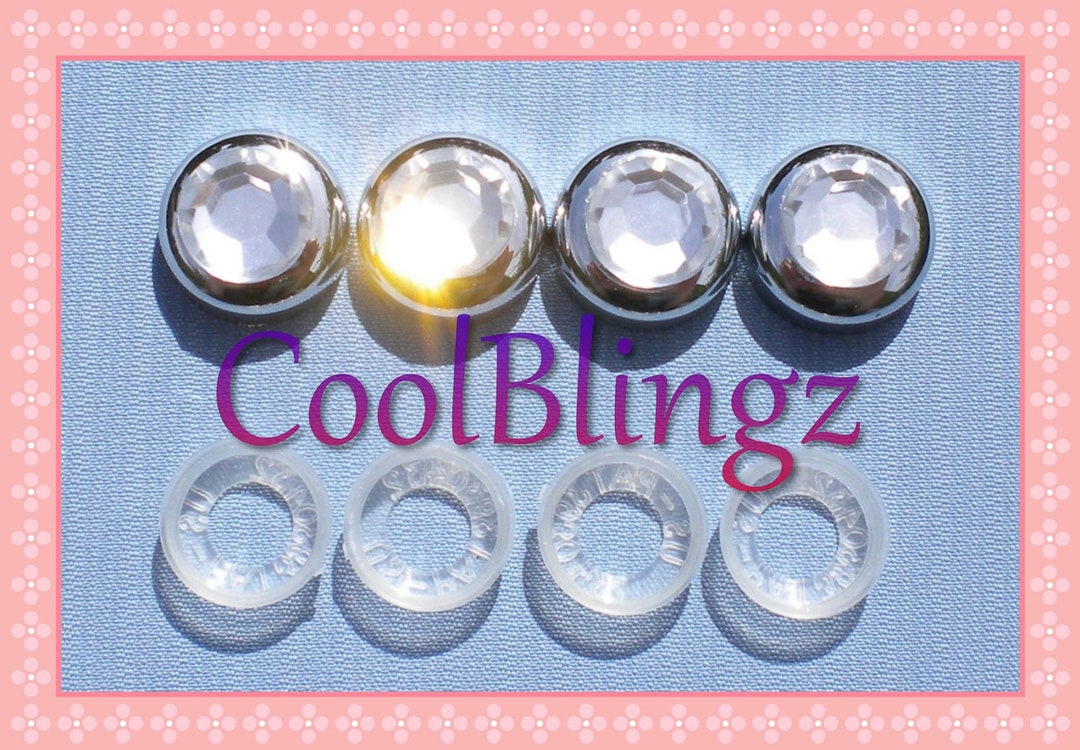 CLEAR CRYSTAL Rhinestone Screw Caps Covers for Bling License Plate ...