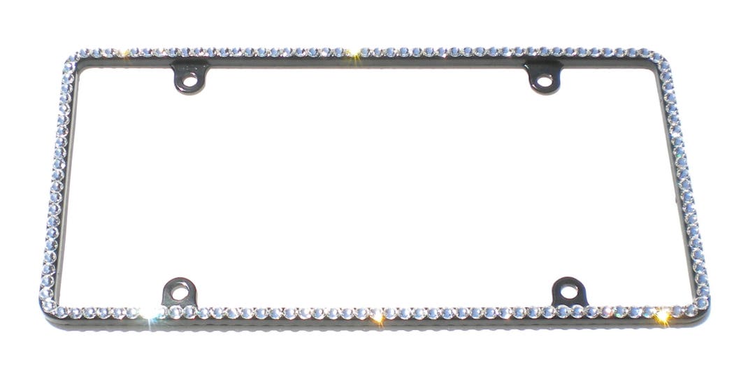 Thin CRYSTAL Bling License Plate black Frame Made With Swarovski ...
