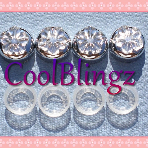 CLEAR FLOWER Rhinestone Screw Caps Covers for Crystal Bling - Etsy