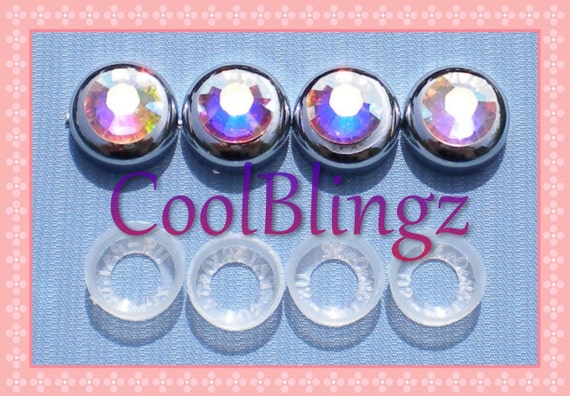 XL CRYSTAL AB Screw Caps Covers for Rhinestone Bling License | Etsy