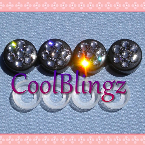 CLEAR FLOWER Rhinestone Screw Caps Covers for Crystal Bling - Etsy