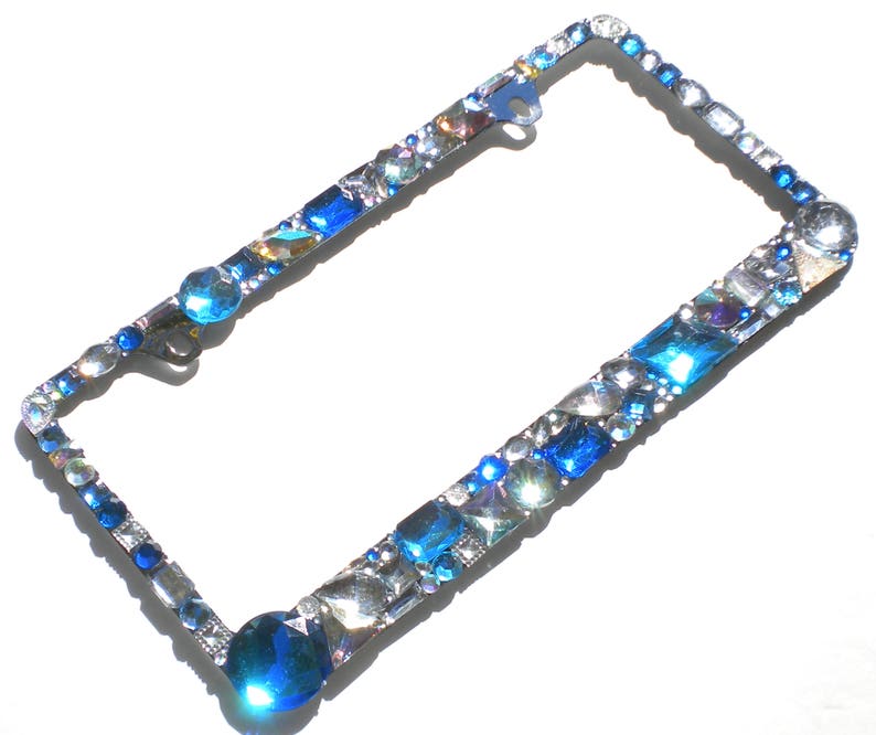 Chunky Bling Rhinestone License Plate Frame BLUE AB CLEAR - Etsy