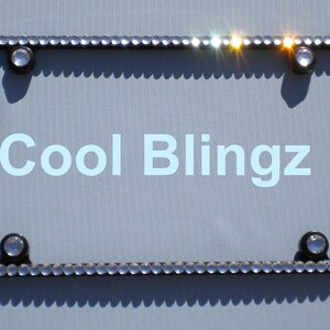Bling Rhinestone License Plate Frame - Thin 1 Row Clear Crystal Diamond ...