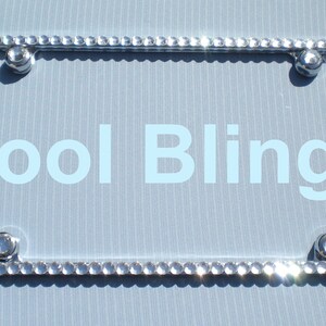 Bling Rhinestone License Plate Frame - Thin 1 Row Clear Crystal Diamond ...
