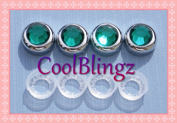 EMERALD GREEN Rhinestone Screw Caps Covers for Crystal Bling | Etsy