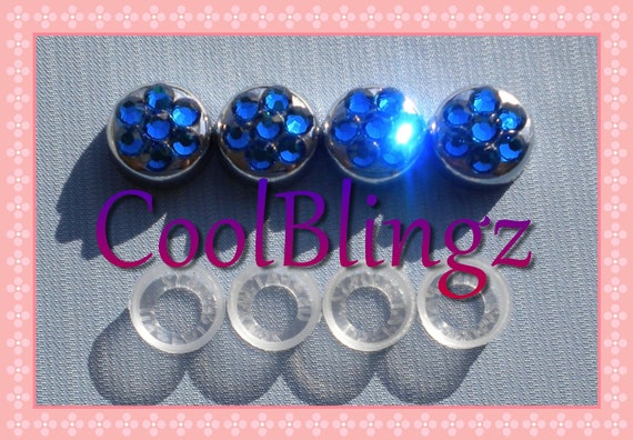 CAPRI BLUE Crystal Screw Caps Covers for Rhinestone Bling | Etsy