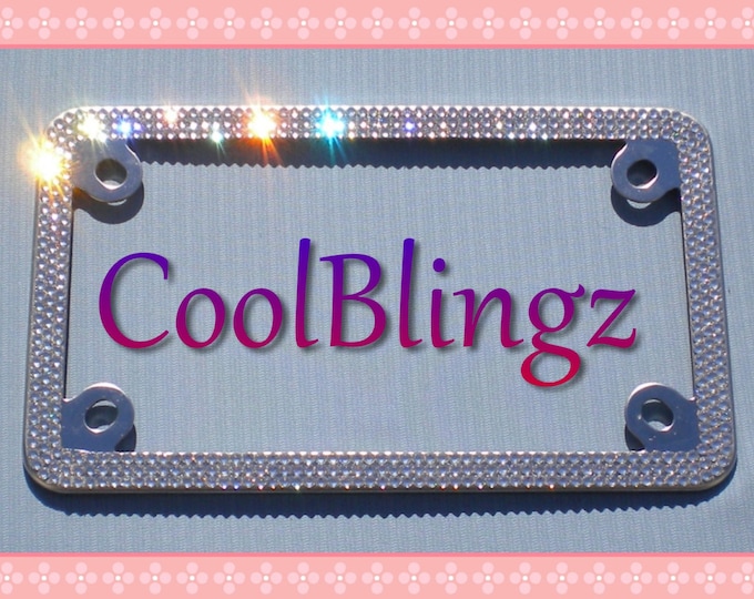 Made W/swarovski Motorcycle Bling Crystal License Plate Frame - Etsy