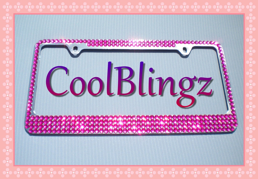 HOT PINK MEGA Bling Crystal Diamond Rhinestone License Plate Frame - Etsy