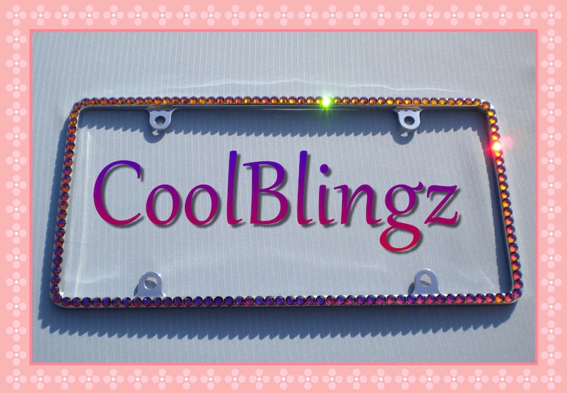 Luxury Thin Bling License Plate Frame - With Volcano Swarovski Crystals ...