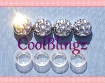 XL CRYSTAL Screw Caps Covers for Rhinestone Bling License Plate Frame ...