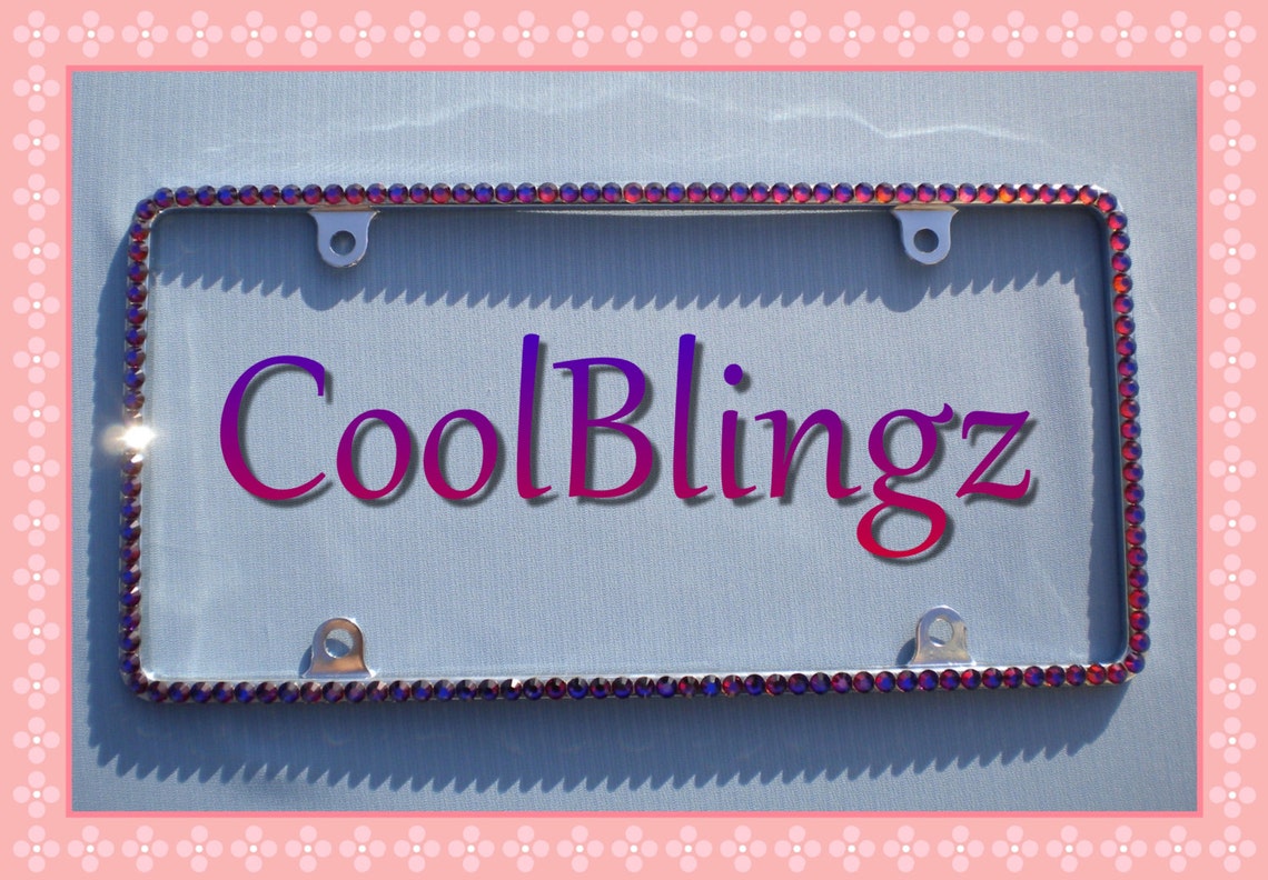 Luxury Thin Bling License Plate Frame - With Volcano Swarovski Crystals ...