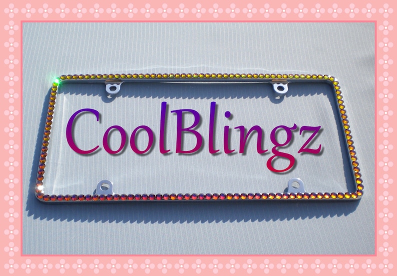 Luxury Thin Bling License Plate Frame - With Volcano Swarovski Crystals ...