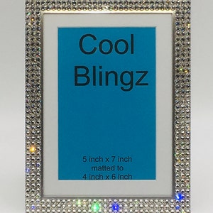Swarovski Crystal Bling Photo Picture Frame 4" X 6" or 5" X 7" - 3 Rows ...
