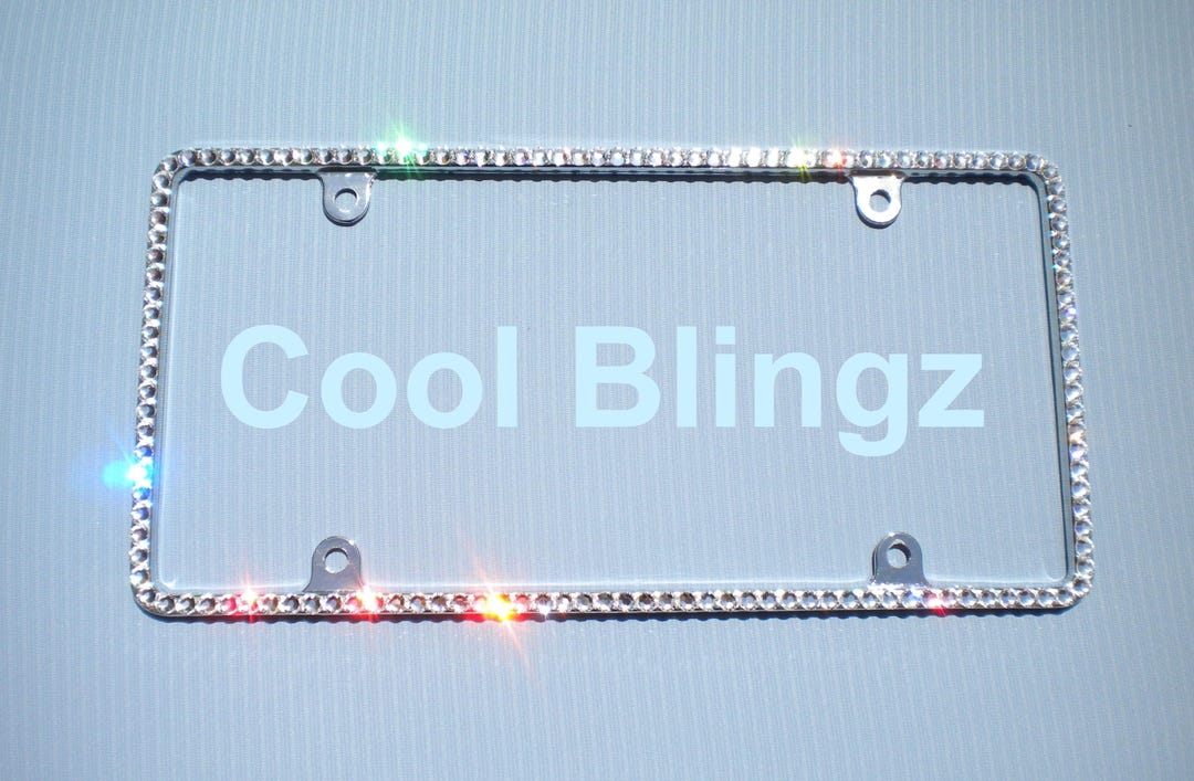 Thin CRYSTAL License Plate Frame Rhinestone Bling Made With Austrian ...