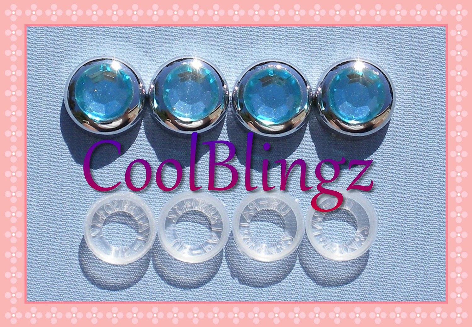 AQUA Rhinestone Screw Caps Covers for Crystal Bling License | Etsy