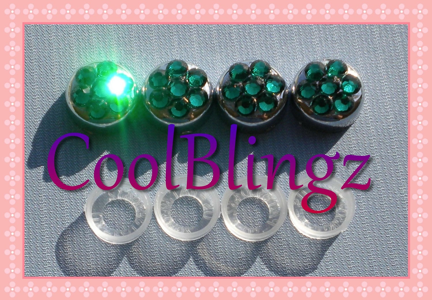 EMERALD GREEN Crystal Screw Caps Covers for Rhinestone Bling | Etsy
