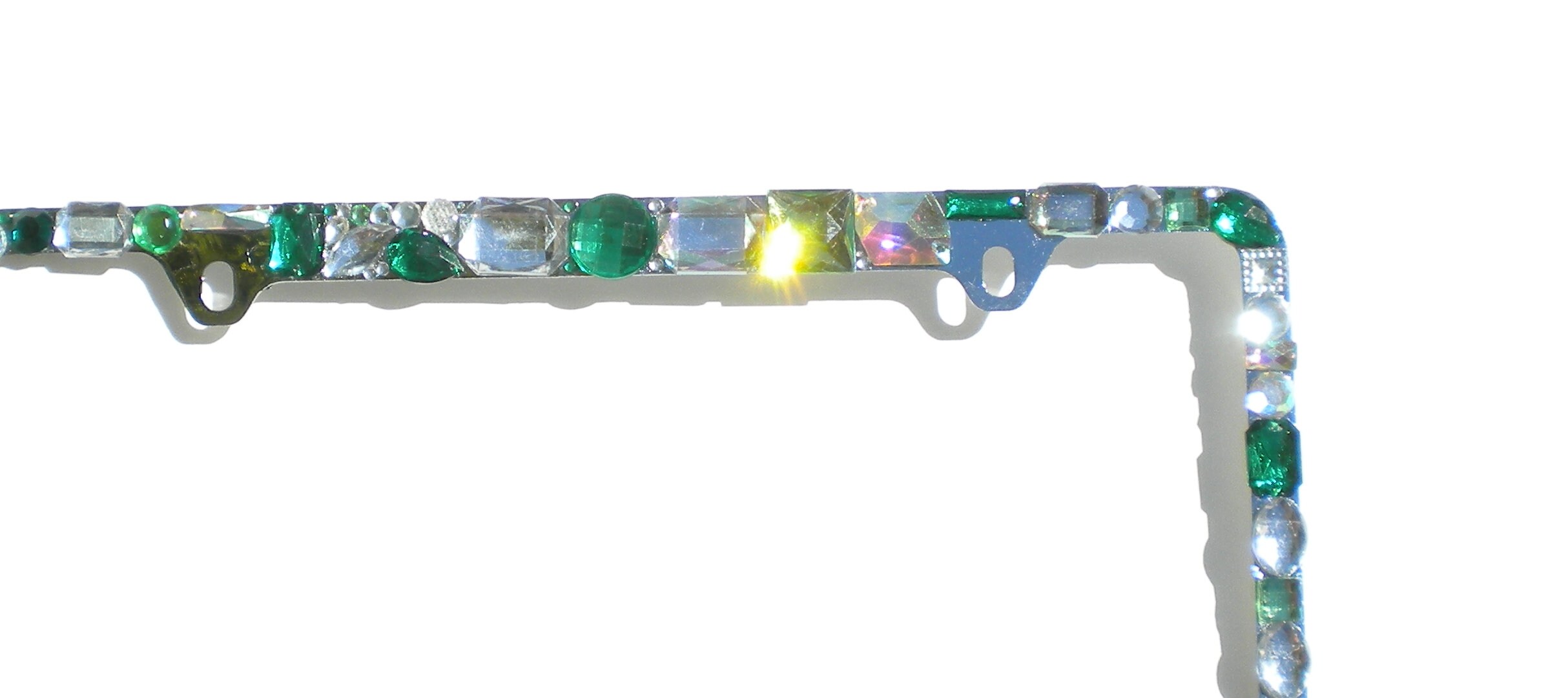 Chunky Rhinestone License Plate Frame Bling GREEN AB CLEAR Crystal Sparkly Jewel Diamond Bedazzle Tag Cover Holder Etsy