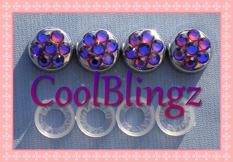 VOLCANO Crystal Screw Caps Covers for Rhinestone Bling License Plate ...