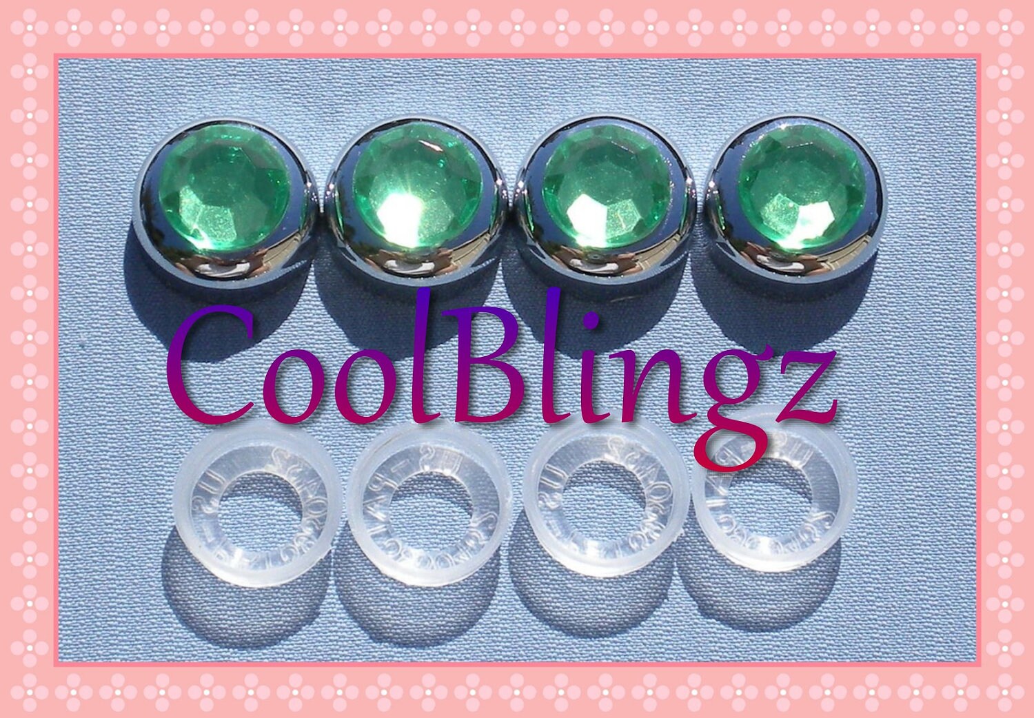 PERIDOT LIME GREEN Rhinestone Screw Caps Covers for Crystal Bling ...