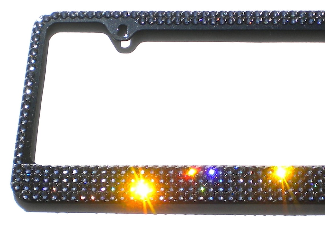 Mega Bling BLACK DIAMOND grey Crystal License Plate black - Etsy