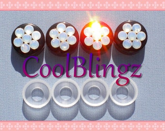 CLEAR CRYSTAL Rhinestone on BLACK Screw Caps Covers for Bling - Etsy