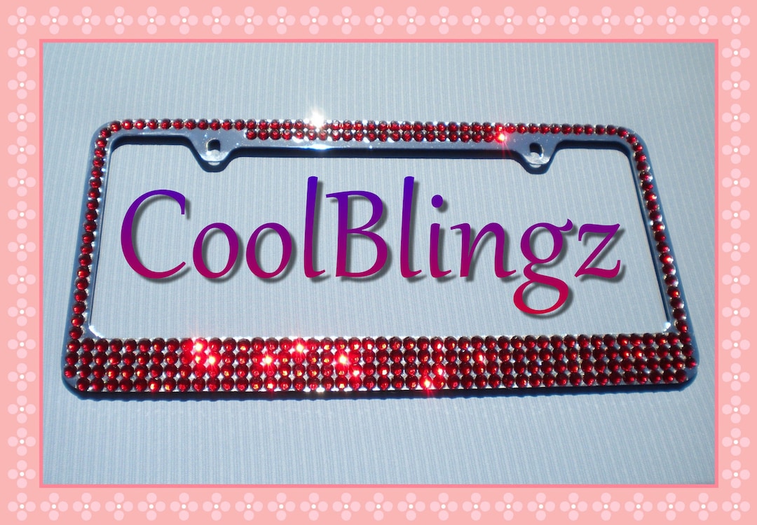 RED MEGA BLING Crystal Diamond Rhinestone License Plate Frame - Etsy