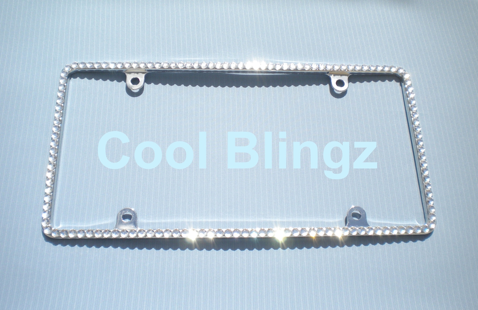 Bling Rhinestone License Plate Frame - Thin 1 Row Clear Crystal Diamond ...