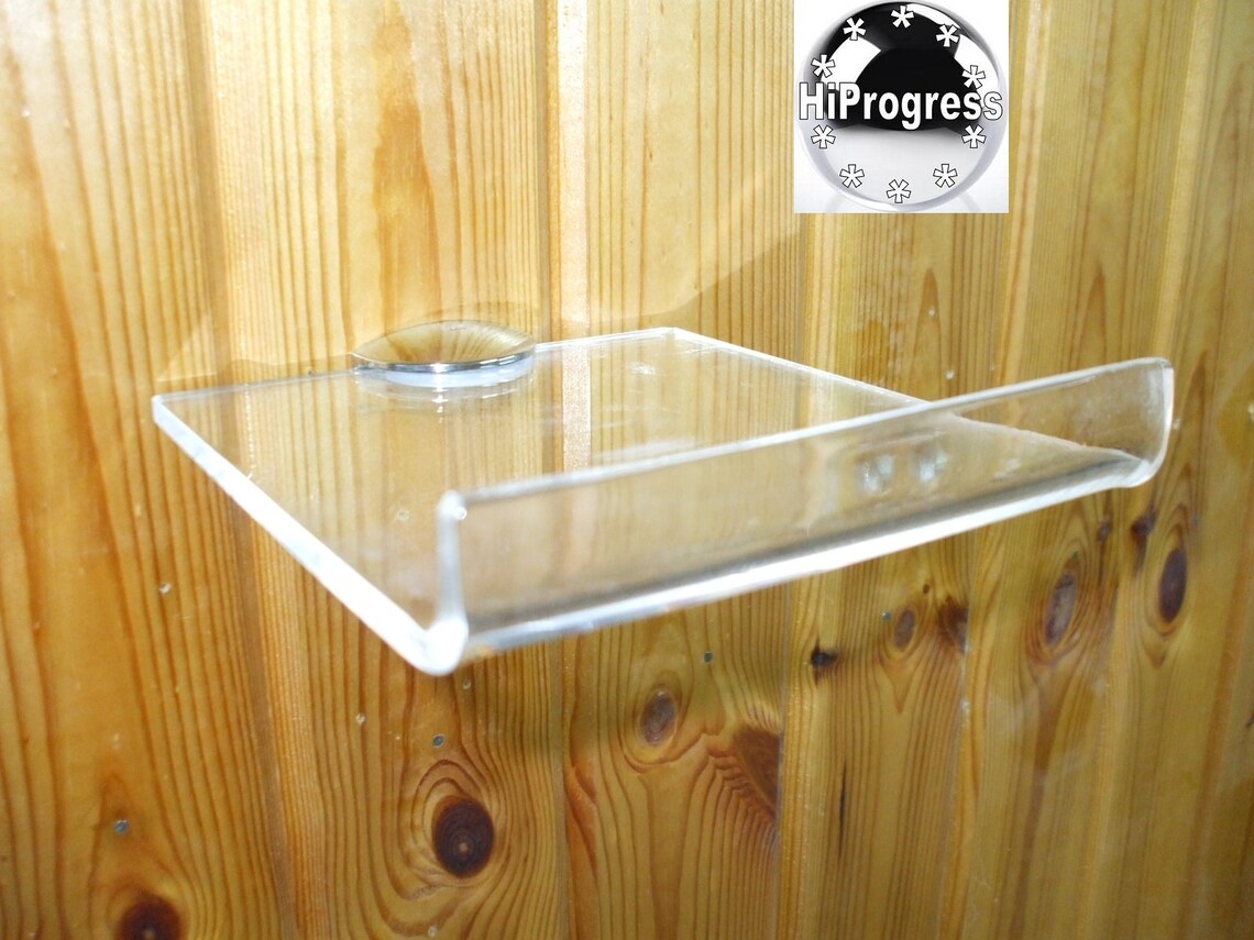 Wall Clear Acrylic Plexi-Glass Square Shelf With Edge & One | Etsy