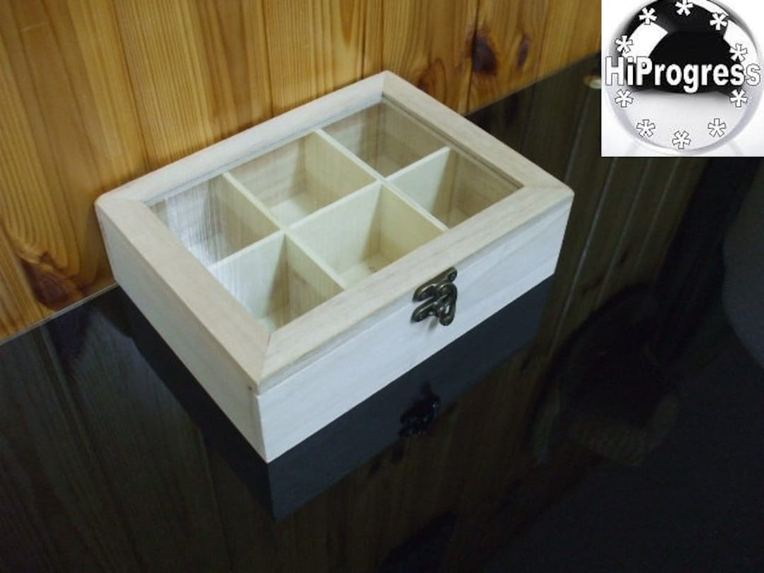 Unfinished Hinged Wood Wooden Box With Glass Lid Top - Etsy