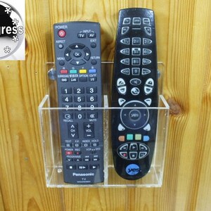 TWO TV Cable or Satellite Decoder Receiver Remote Controls Wall Holder ...
