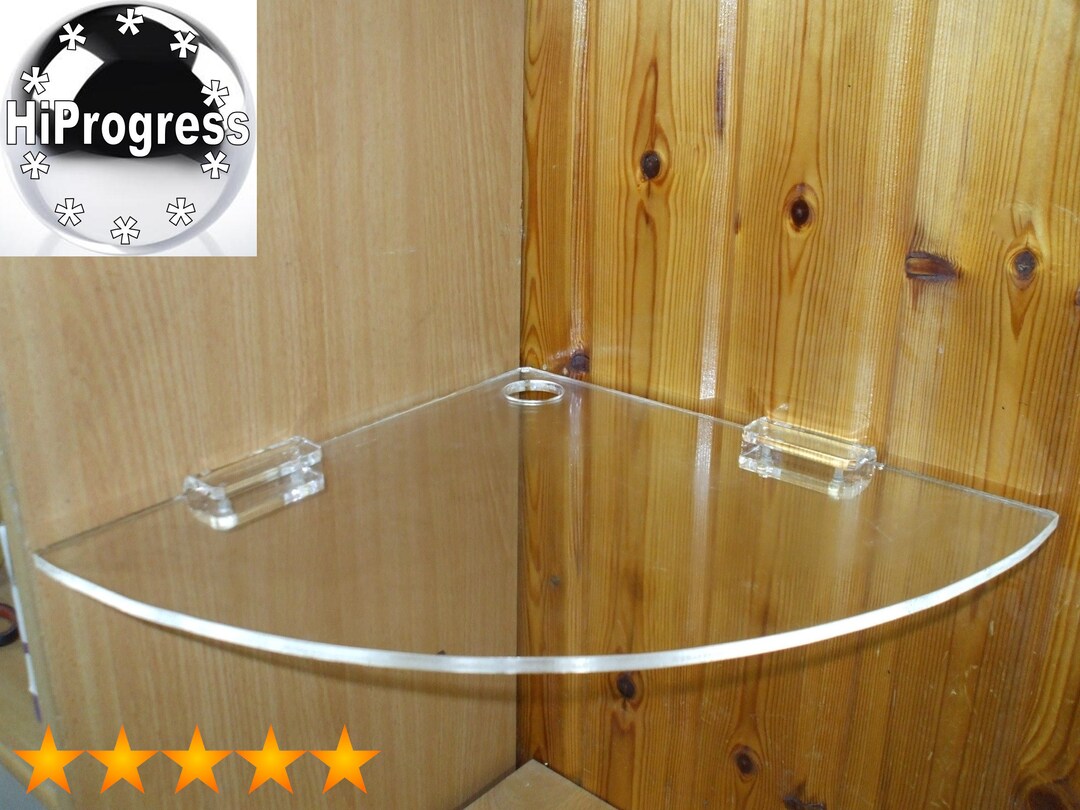 Wall Clear Corner Acrylic Shelf for Electronics, Lamp, Router, Modem ...