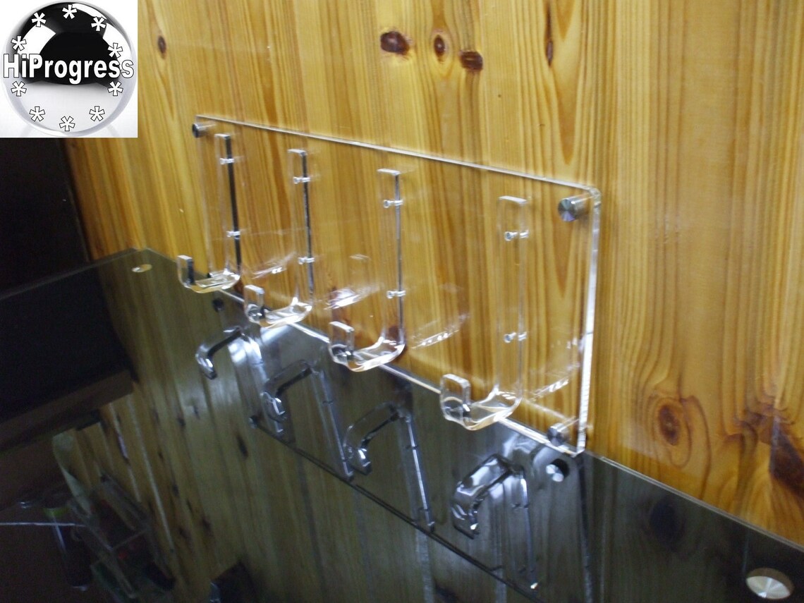 Modern Acrylic Wall Hanger Rack with Four Hooks | Etsy
