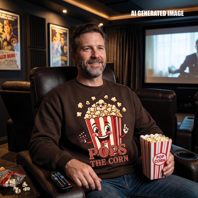 Pops the Corn PNG | Funny Dad Movie Night Sublimation Design (digital ...