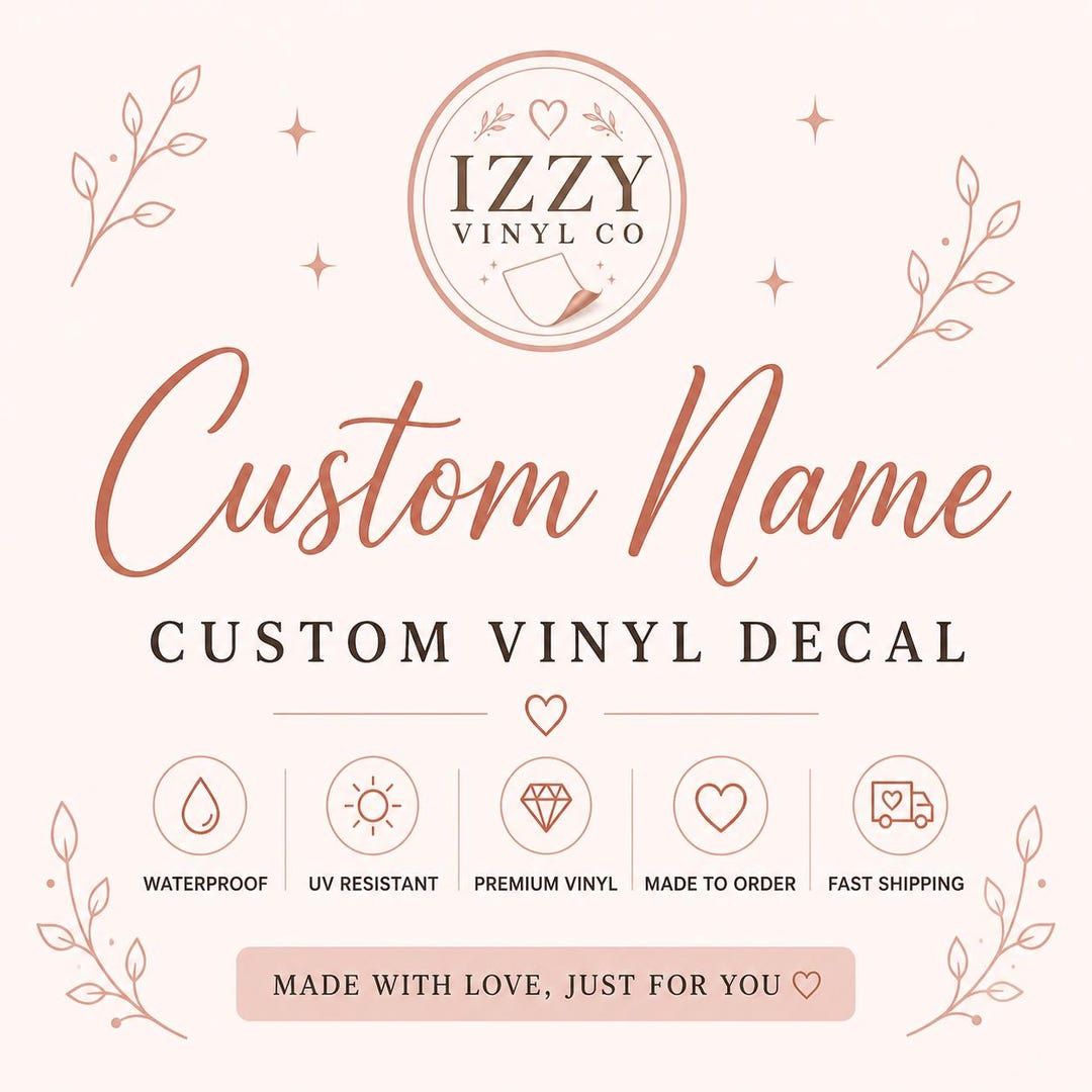 Custom Vinyl Name Decal / Sticker | Any Font, Colour, Size - Etsy UK