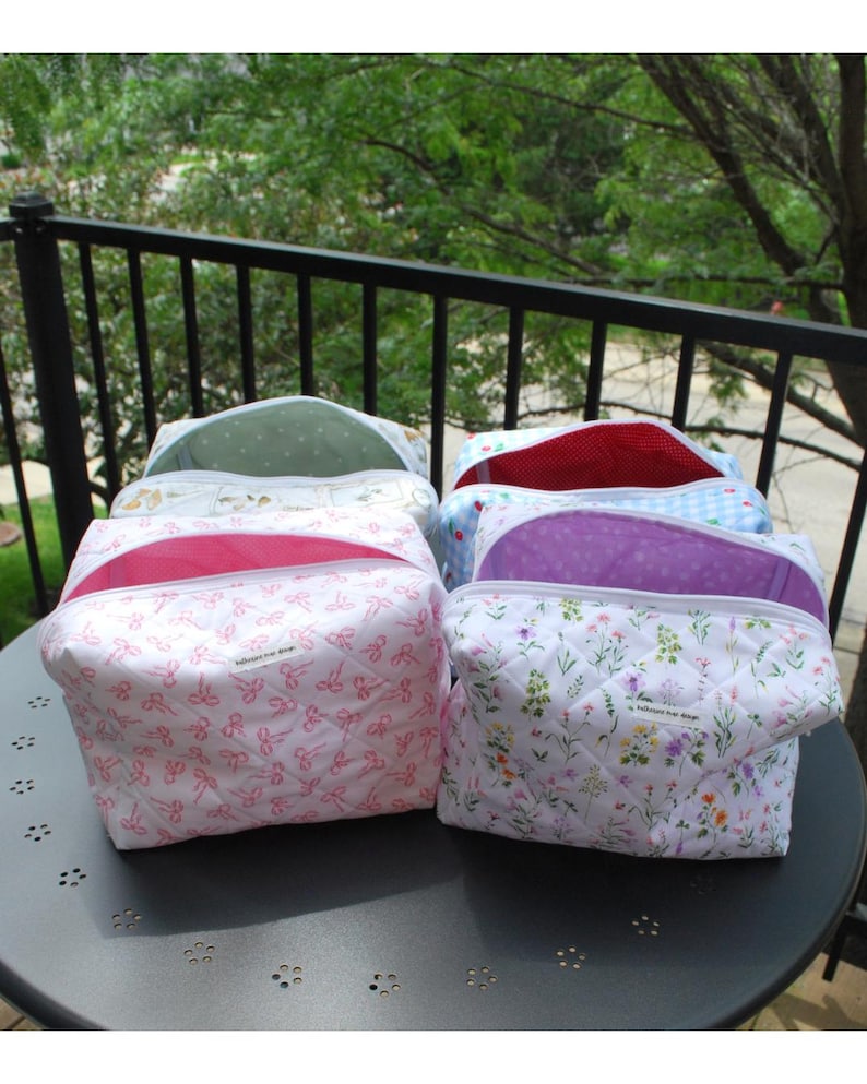 Large Handmade Quilted Cosmetic Bag - Etsy