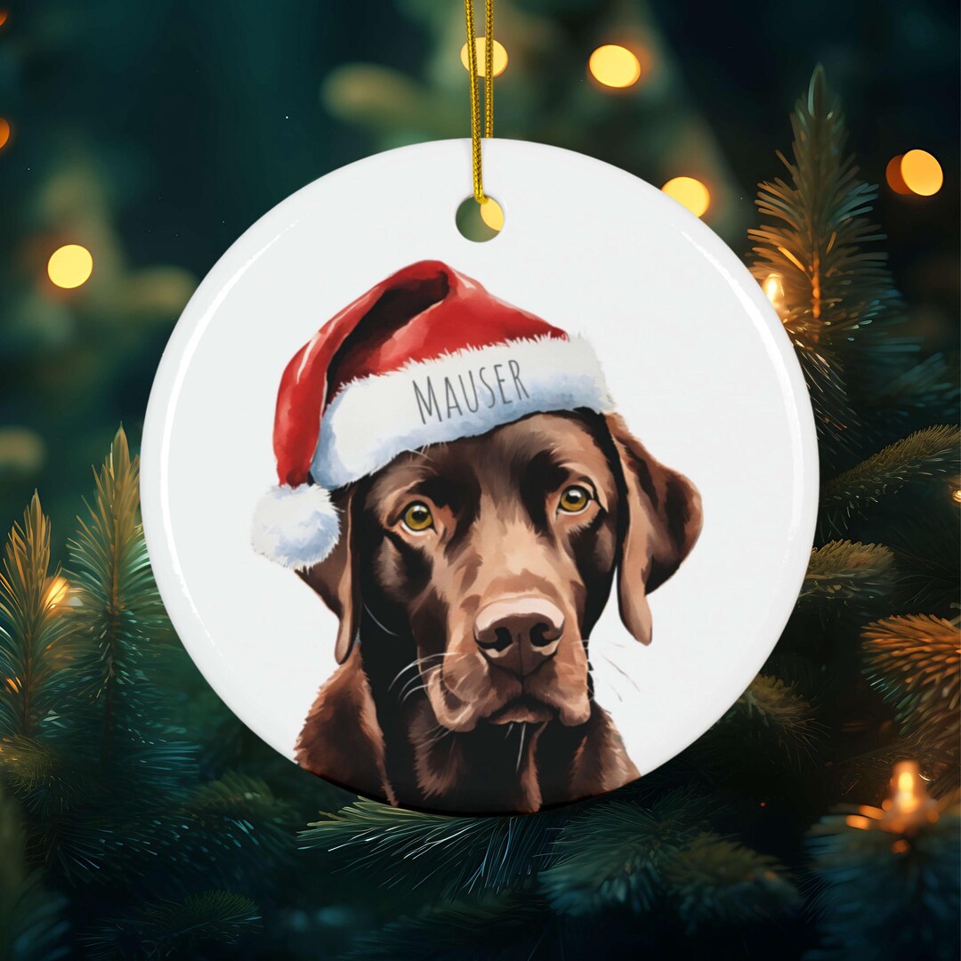 Custom Chocolate Lab Ornament, Chocolate Lab Gift, Personalized Lab ...