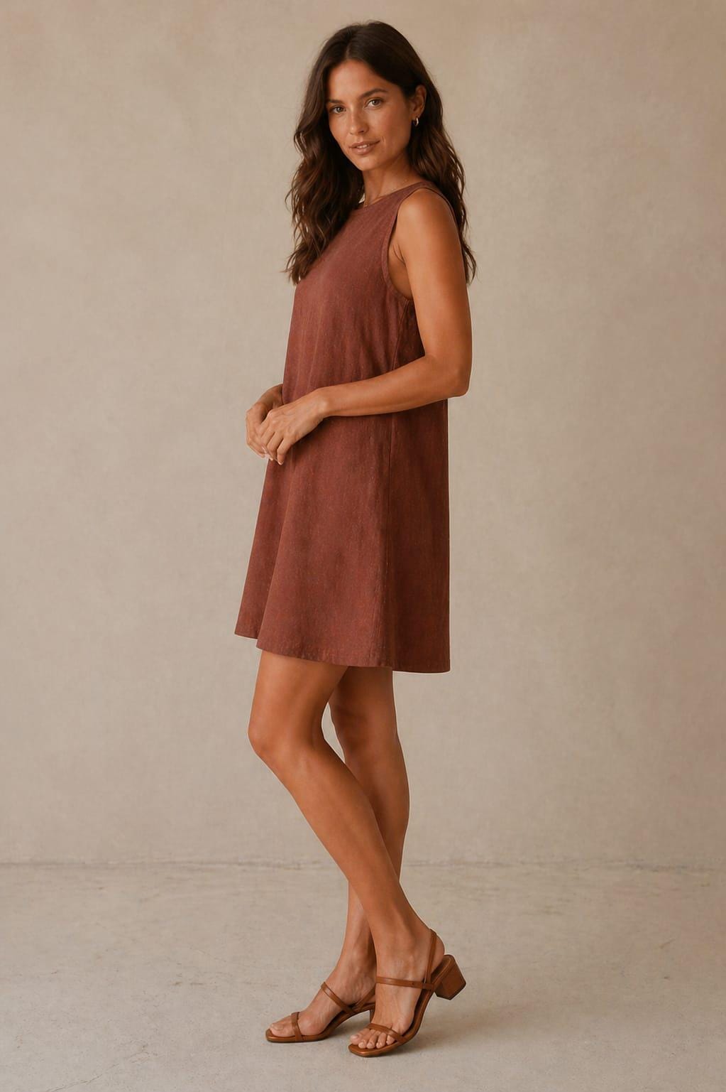 Sleeveless Linen Shift Dress Sewing Pattern PDF | A-line Casual Dress ...