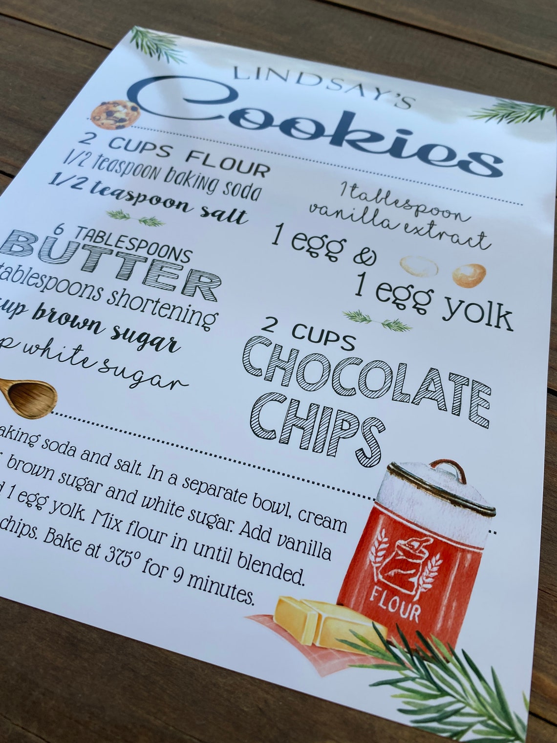 Free Shipping Custom Family Recipe Print Keepsake Wall Art - Etsy