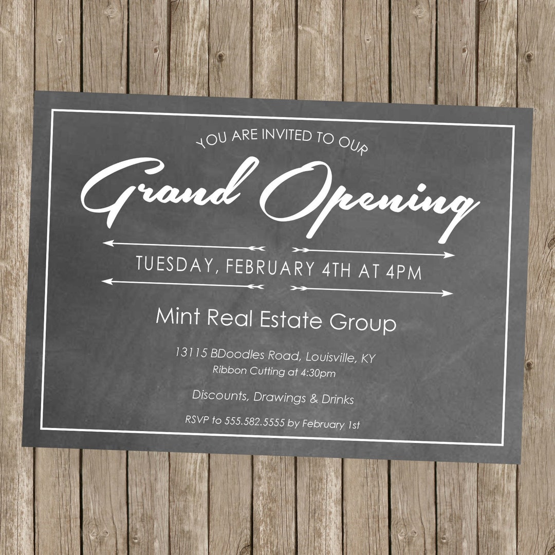 Printable Grand Opening or Open House Invitations, Personalized, Your ...